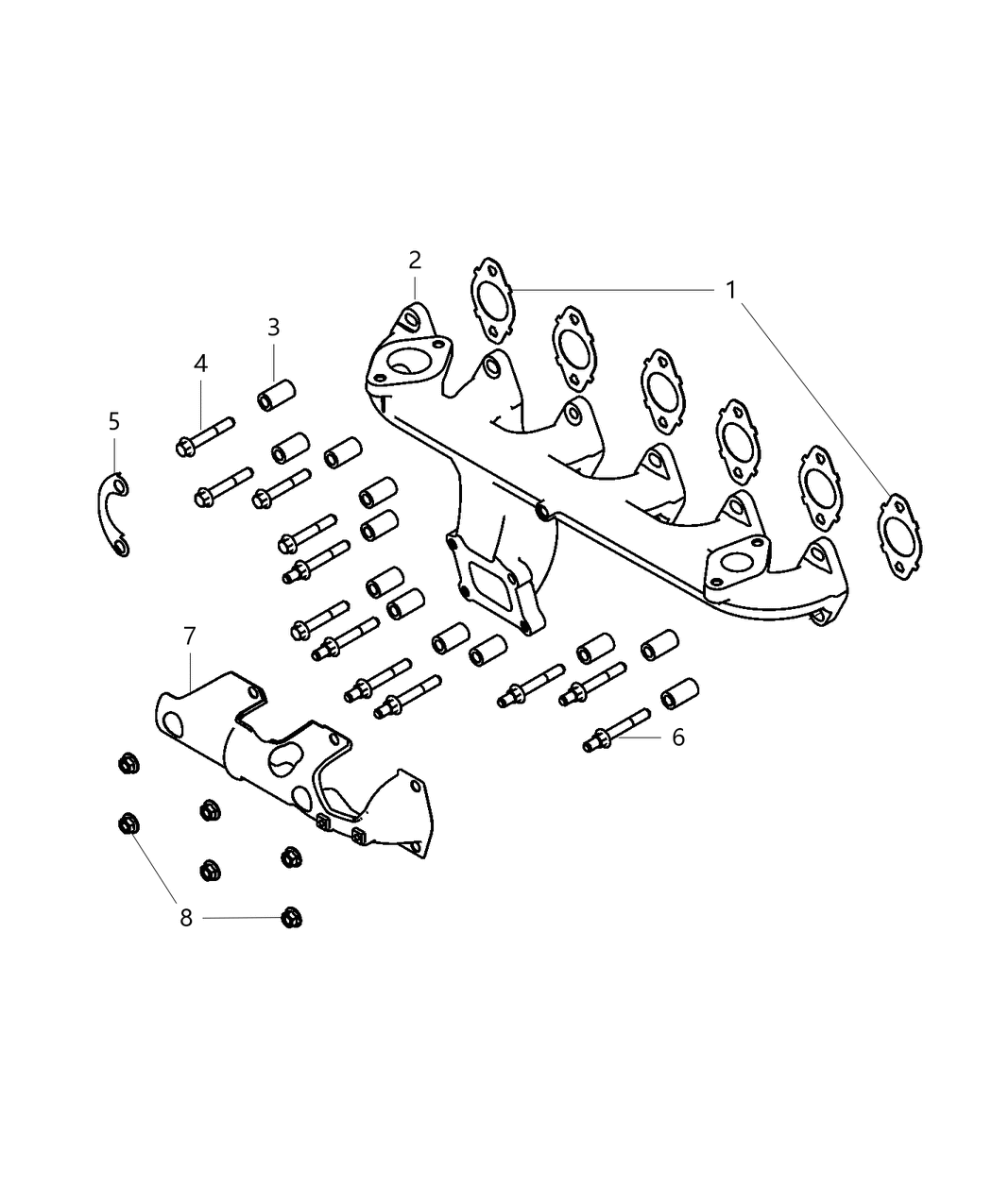 68444859AA - Genuine Mopar Exhaust Manifold