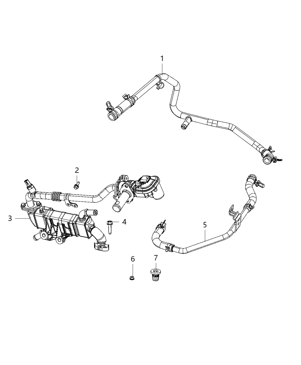 68298579AC - Genuine Mopar Hose-COOLANT Return From EGR