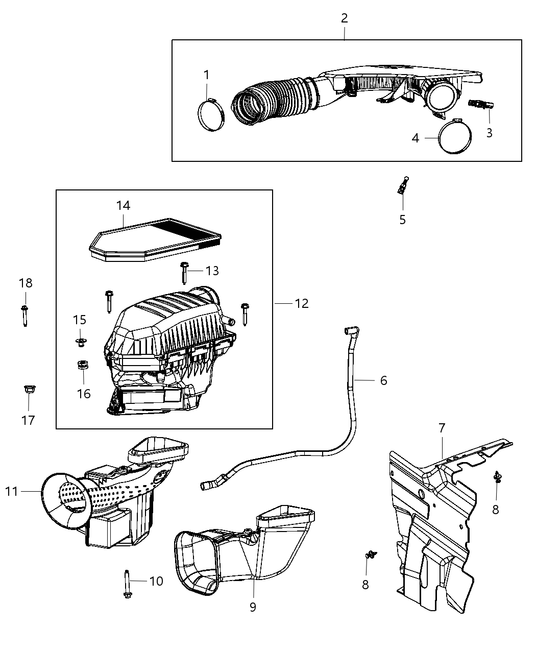 52030464AA - Genuine Mopar Clean Air Duct