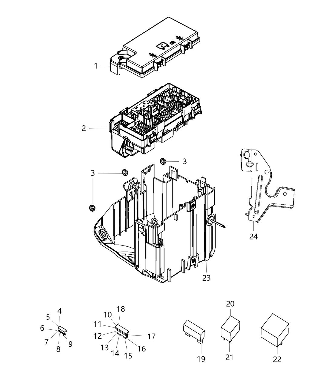68253443AB - Genuine Mopar Intelligent Power Distribution Center