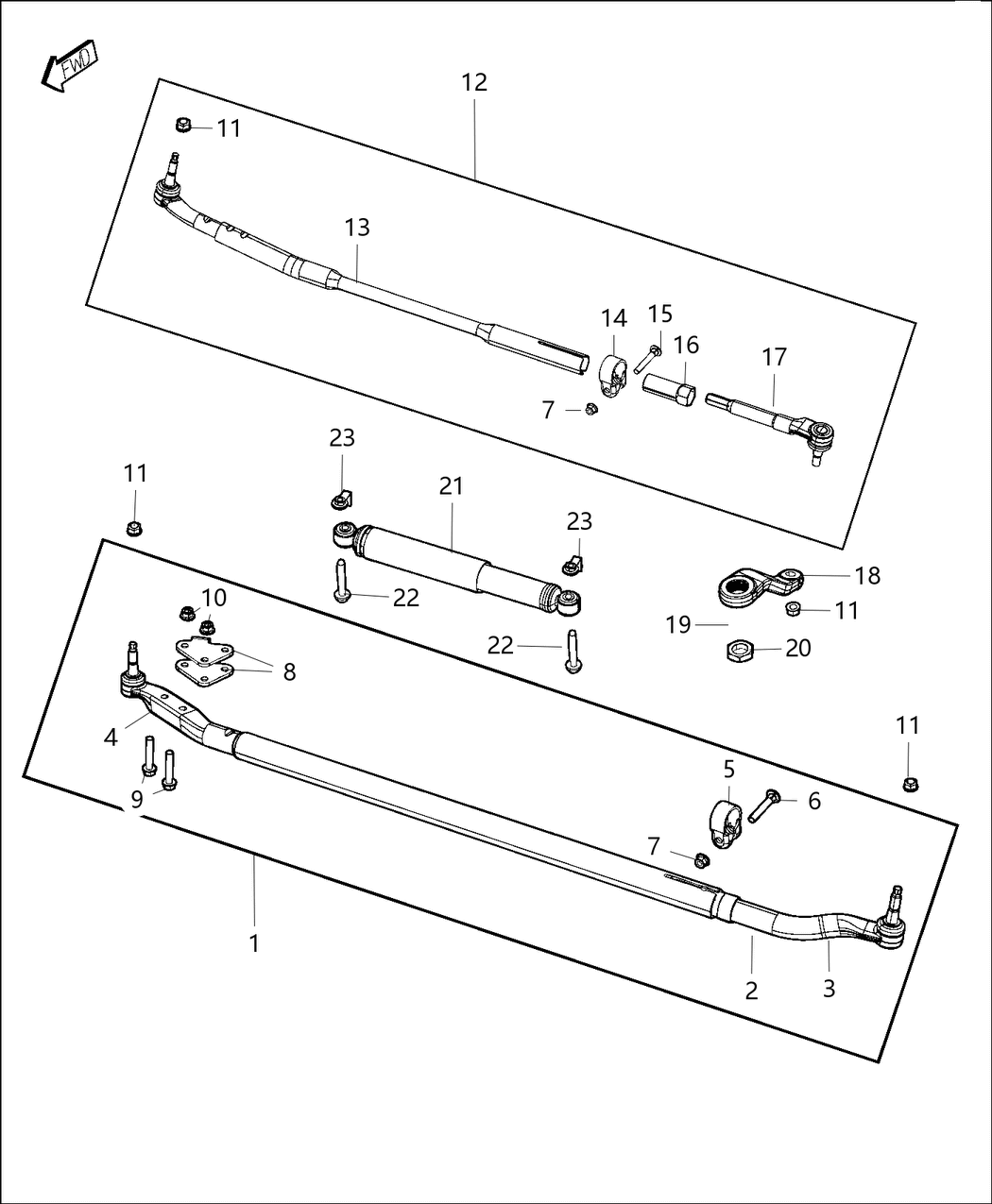 68338343AD - Genuine Mopar Link-Steering Drag