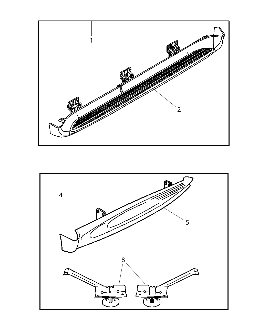 5014926AA - Genuine Mopar Bracket Kit Running Board