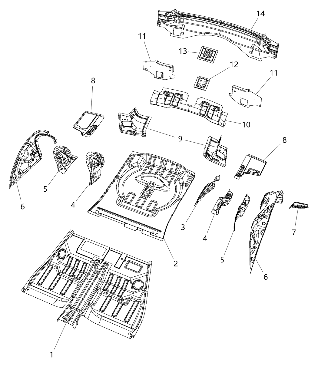 68170745AA - Genuine Mopar Pan-Floor
