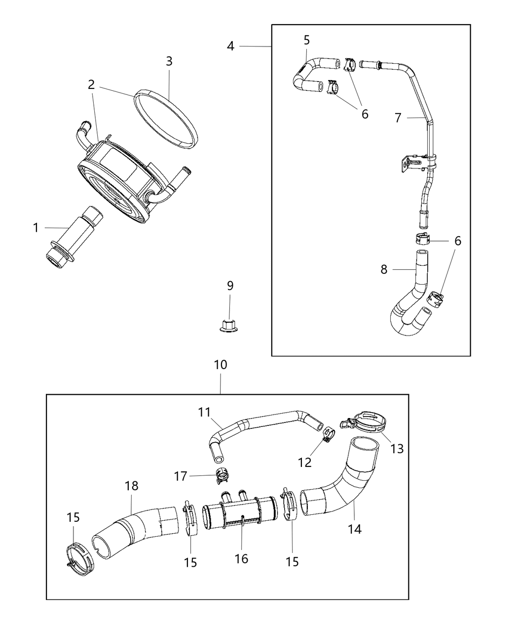 68378169AB - Genuine Mopar Tube-Engine Oil Heater