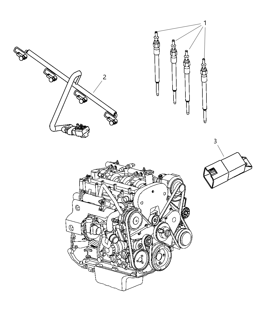 68078046AA - Genuine Mopar Module-Glow Plug