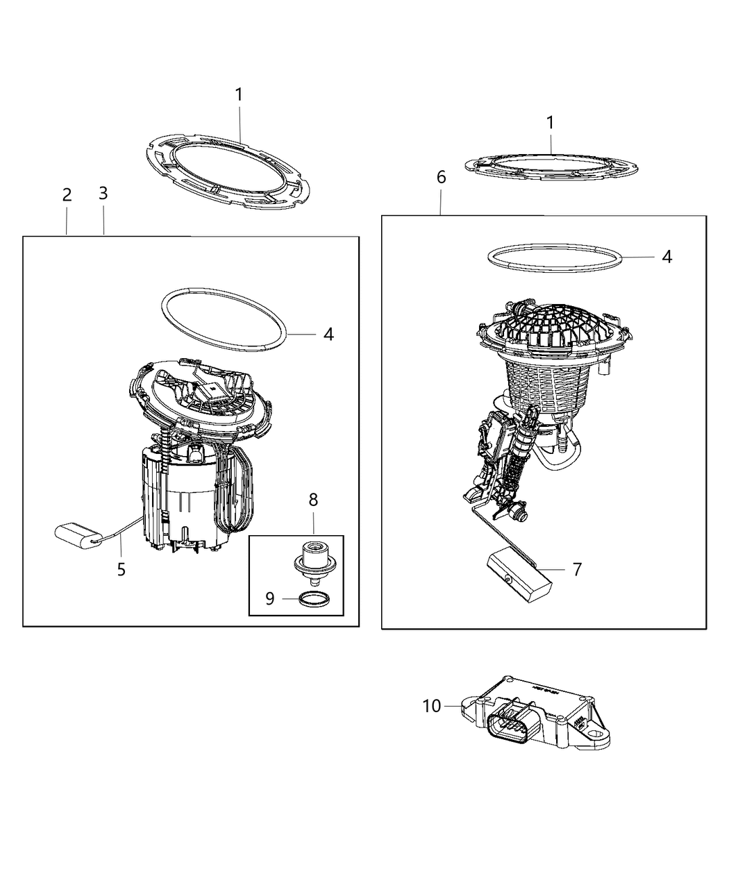 68445257AA - Genuine Mopar Fuel Pump/Level Unit Module Kit