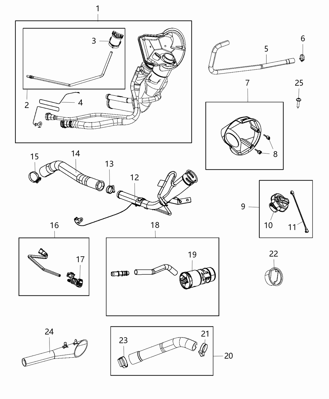 52029931AE - Genuine Mopar Tube-Fuel Filler