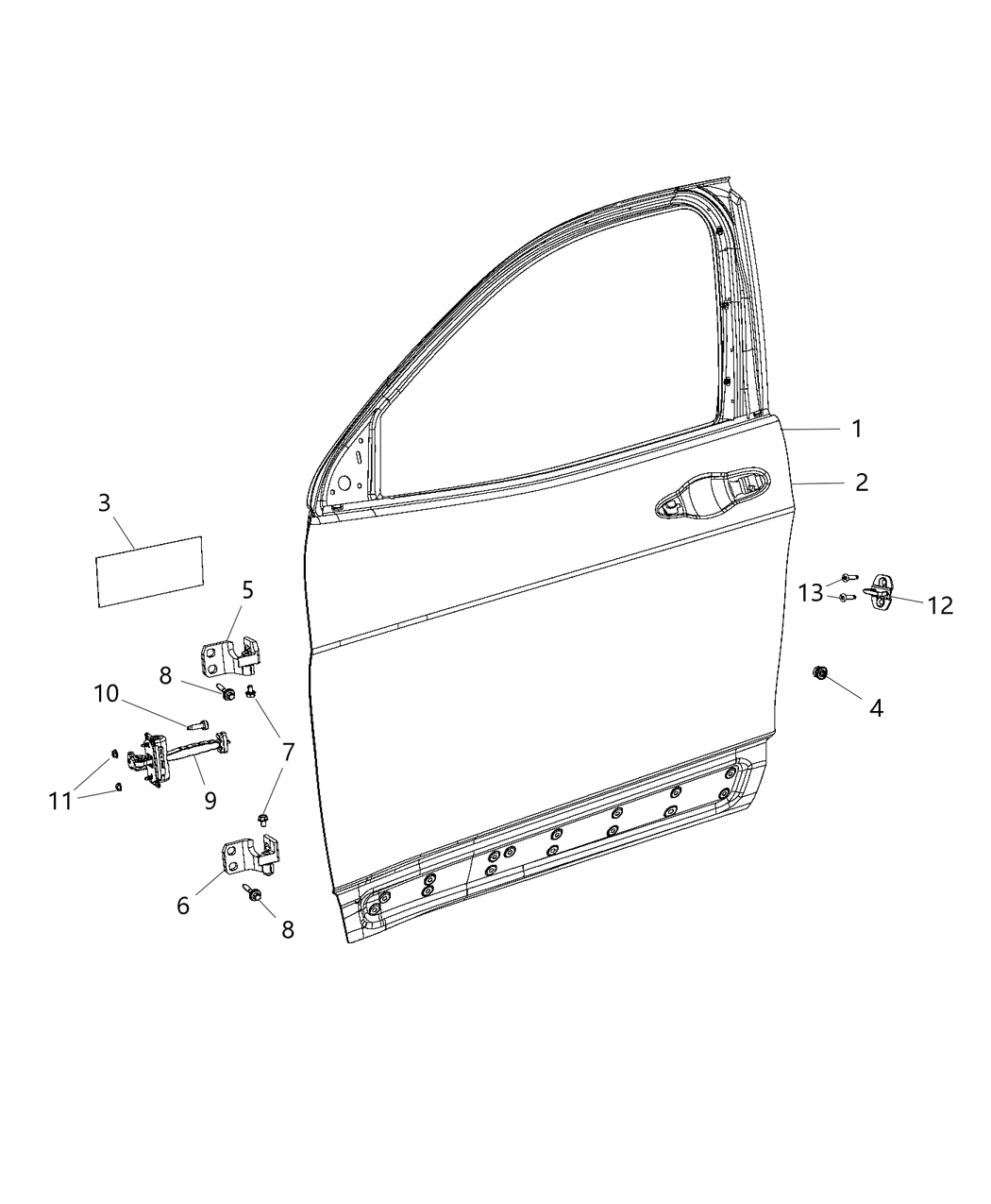 68290879AC - Genuine Mopar Door-Front