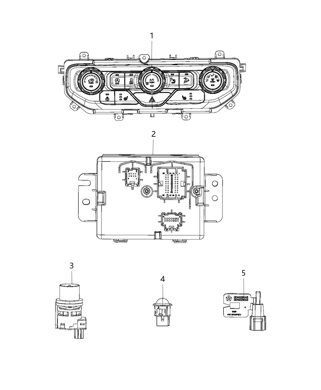 68438412AC - Genuine Mopar Air Conditioner And Heater Control