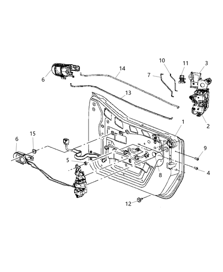 Front Door, Hardware Components - 2018 Jeep Wrangler JK (Previous ...