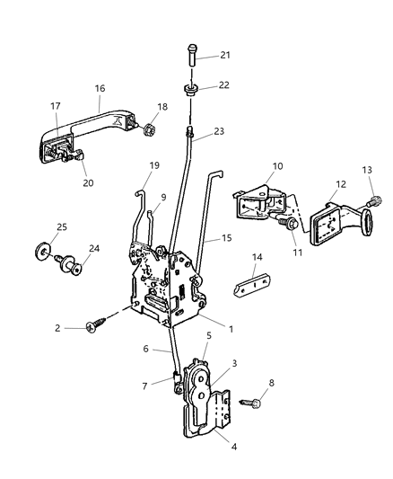 Door, Single Rear Cargo Lock And Controls - 1997 Dodge Ram Van
