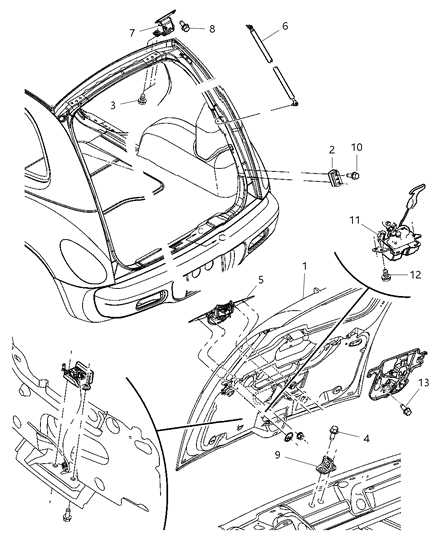 Liftgate Hardware - 2010 Chrysler PT Cruiser