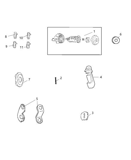 Front Door Lock Cylinders - 2009 Dodge Charger
