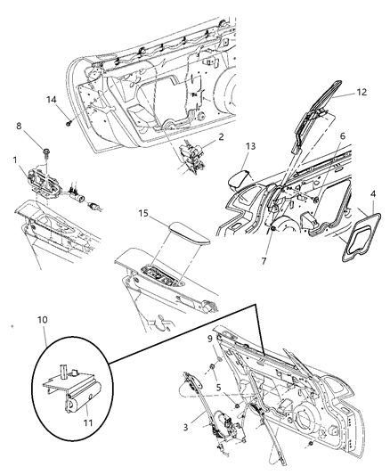 Front Door, Hardware Components - 2009 Dodge Viper