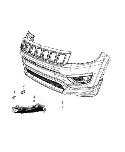 Lamps, Front, Park, Turn, Side Marker And Fog - 2021 Jeep Compass