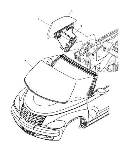 Windshield, Backlite, Quarter Window And Mirror - 2007 Chrysler PT Cruiser