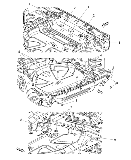 Plugs Floor Pan Rear - 2014 Jeep Cherokee