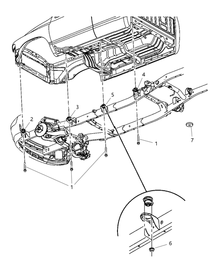 Body Hold Down & Front End Mounting - 2007 Dodge Ram 3500 Cab Chassis