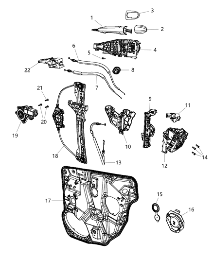 Rear Door - Hardware Components - 2013 Dodge Dart