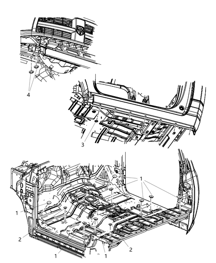 Floor Plan Plugs - 2010 Dodge Ram 2500