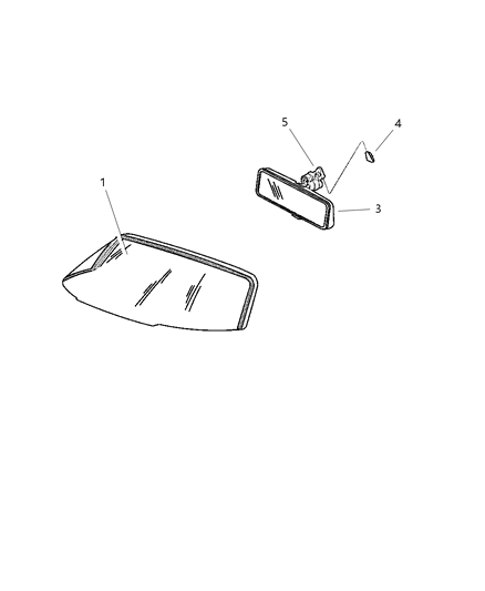 Glass - Windshield Frame & Mirror - 2003 Dodge Viper