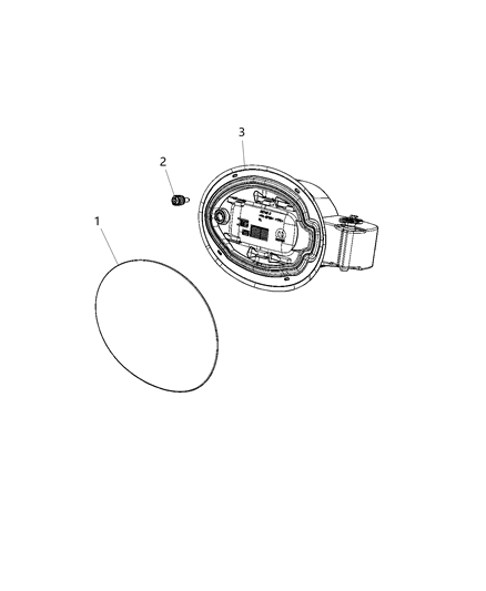 Fuel Filler Housing, Door And Related Parts - 2020 Jeep Cherokee