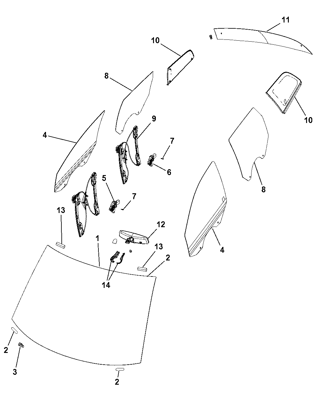 57010495AB - Genuine Mopar MIRROR-INSIDE REAR VIEW