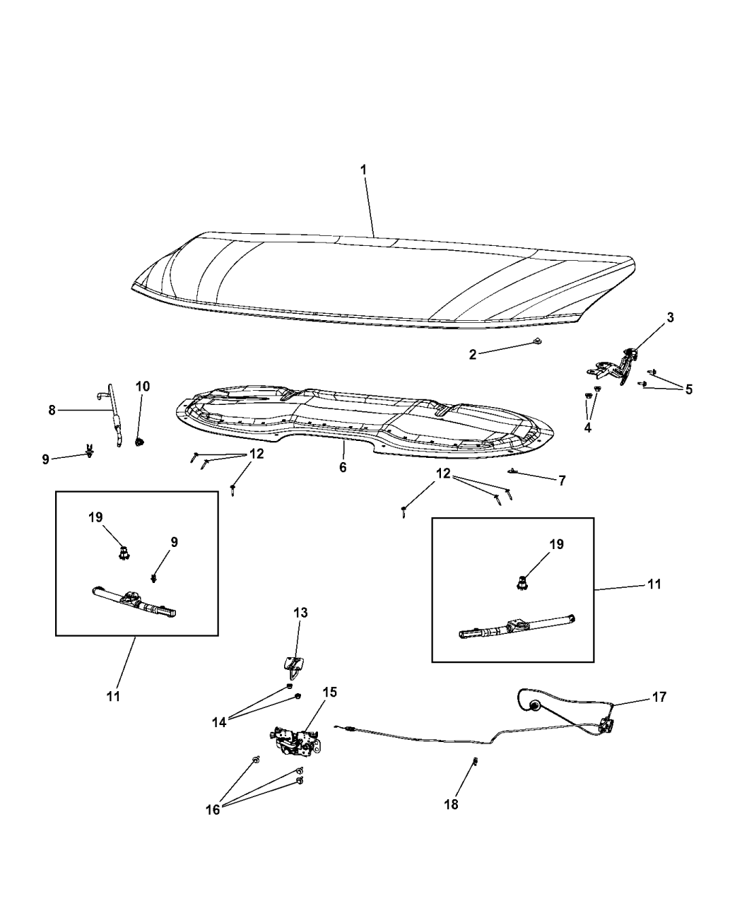 68225645AB - Genuine Mopar SILENCER-HOOD