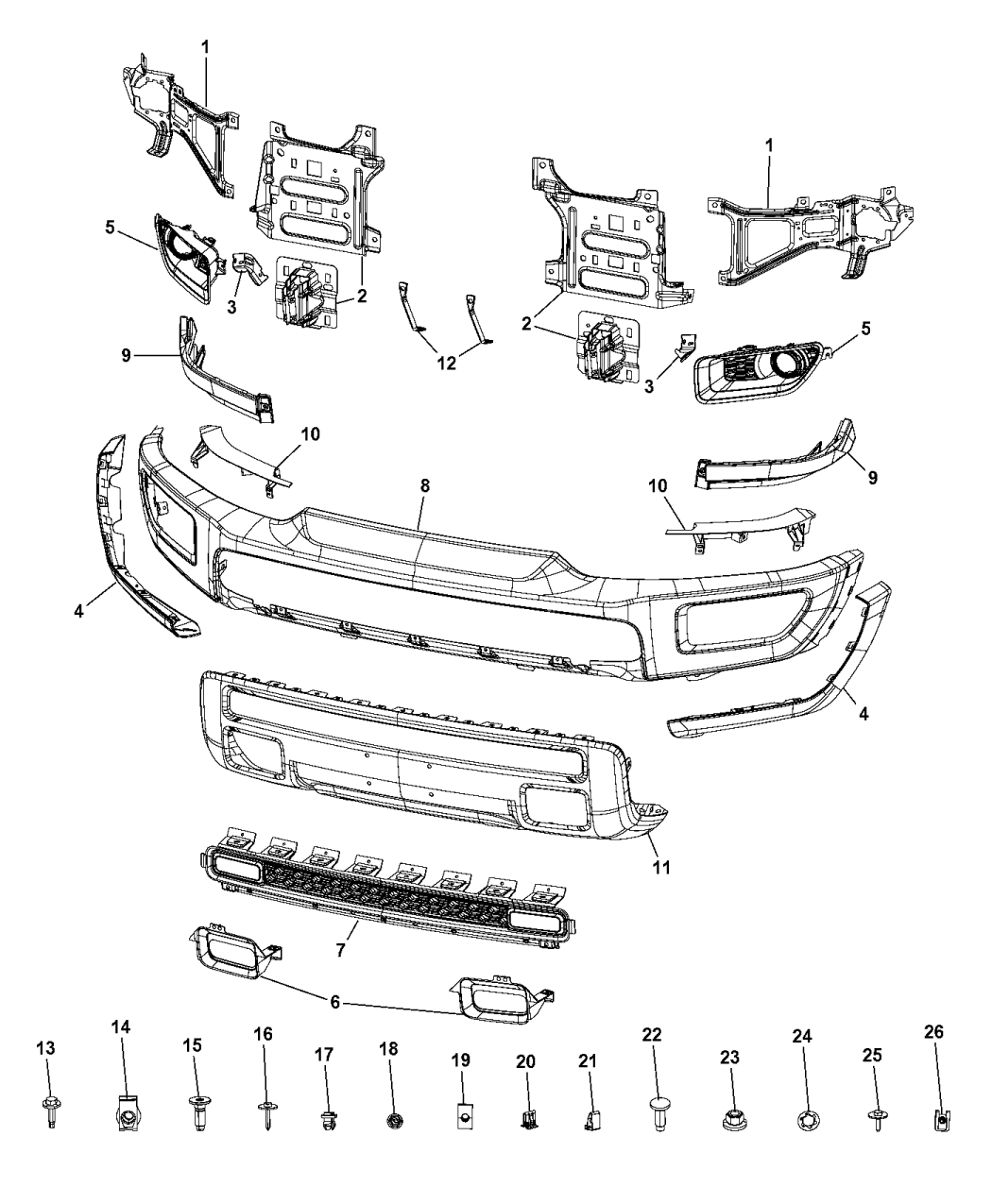 68271501AC - Genuine Mopar BRACKET-BUMPER