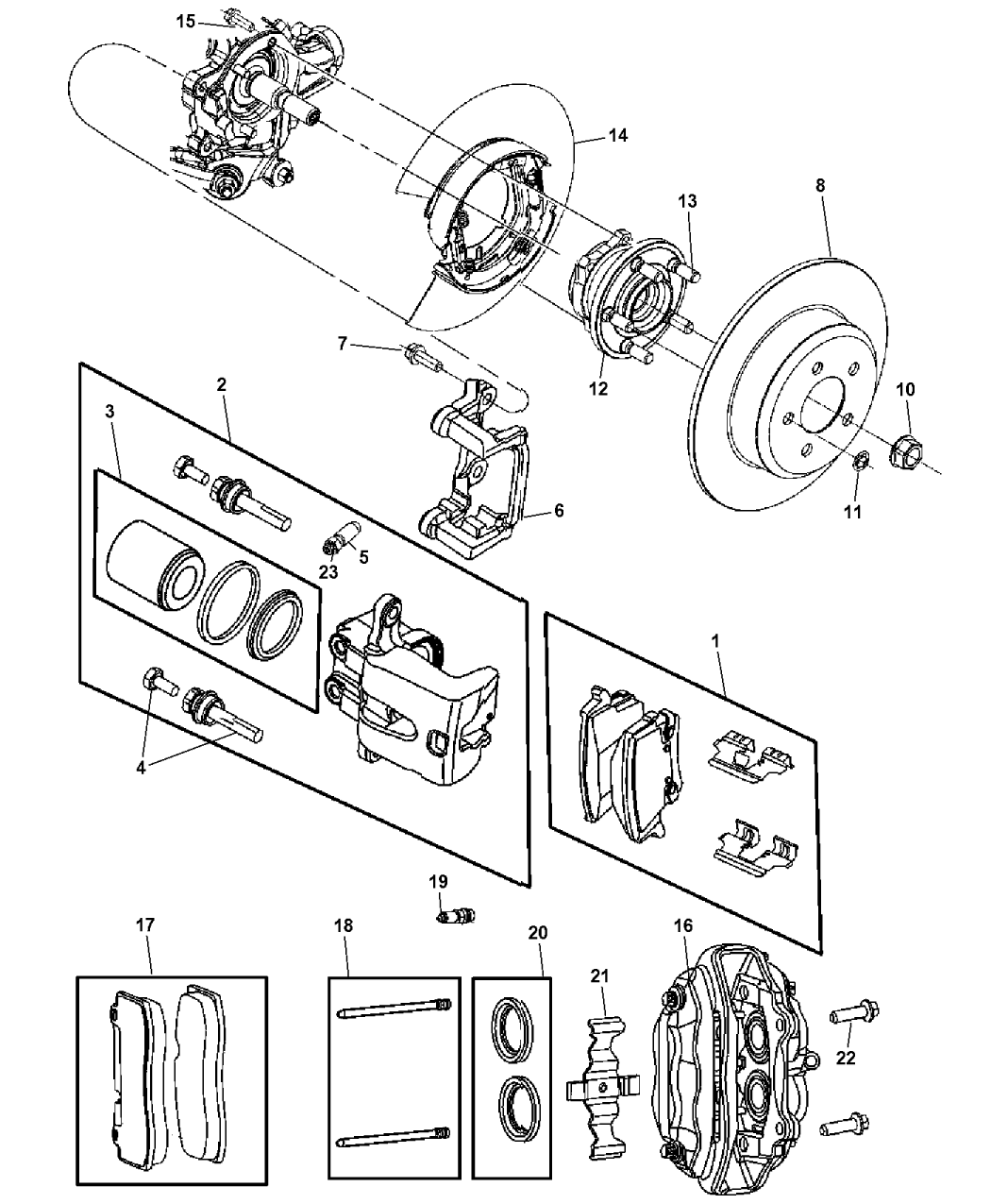 2009 Dodge Challenger Brakes, Rear, Disc - Mopar Parts Giant