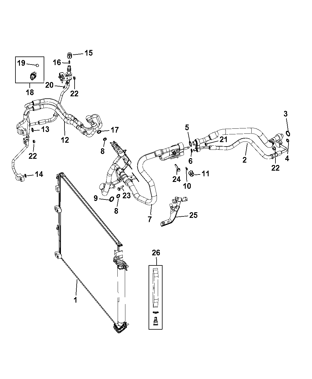 68195662AA - Genuine Mopar CONDENSER-AIR CONDITIONING