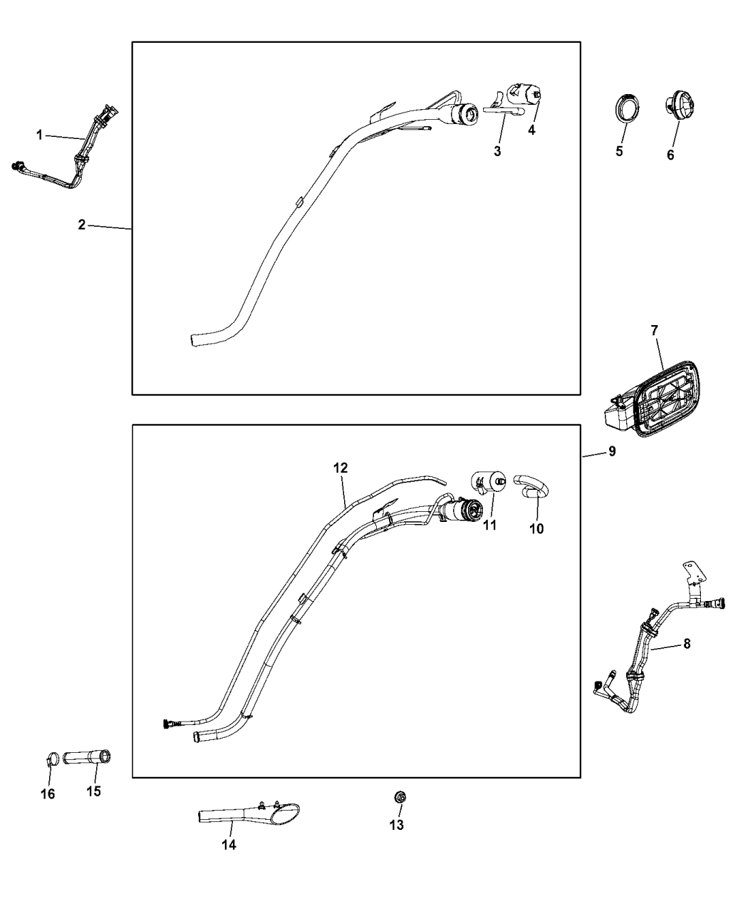 2014 Jeep Grand Cherokee Fuel Tank Filler Tube