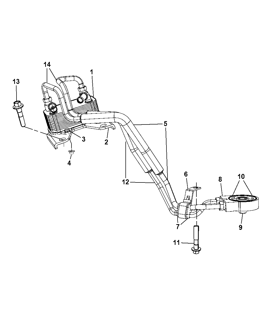 4892382AB - Genuine Mopar HOSE-OIL COOLER OUTLET