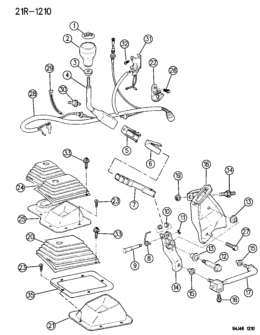 1994 Jeep Wrangler Controls, Shift - Mopar Parts Giant