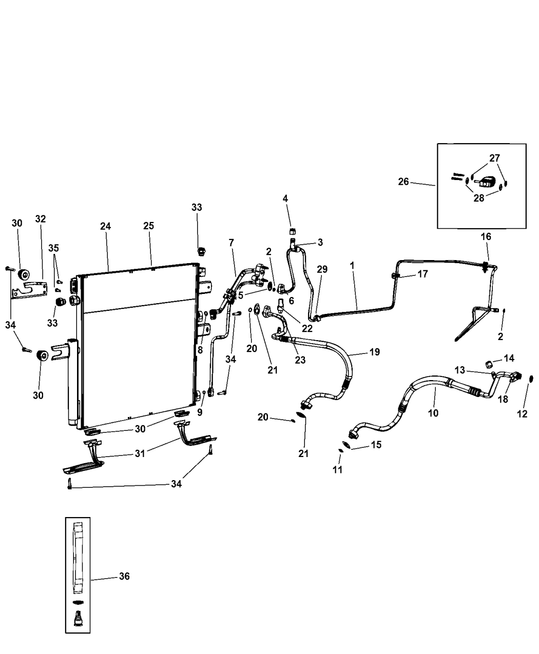 52014588AA - Genuine Mopar COOLER-CONDENSER AND TRANS COOLER