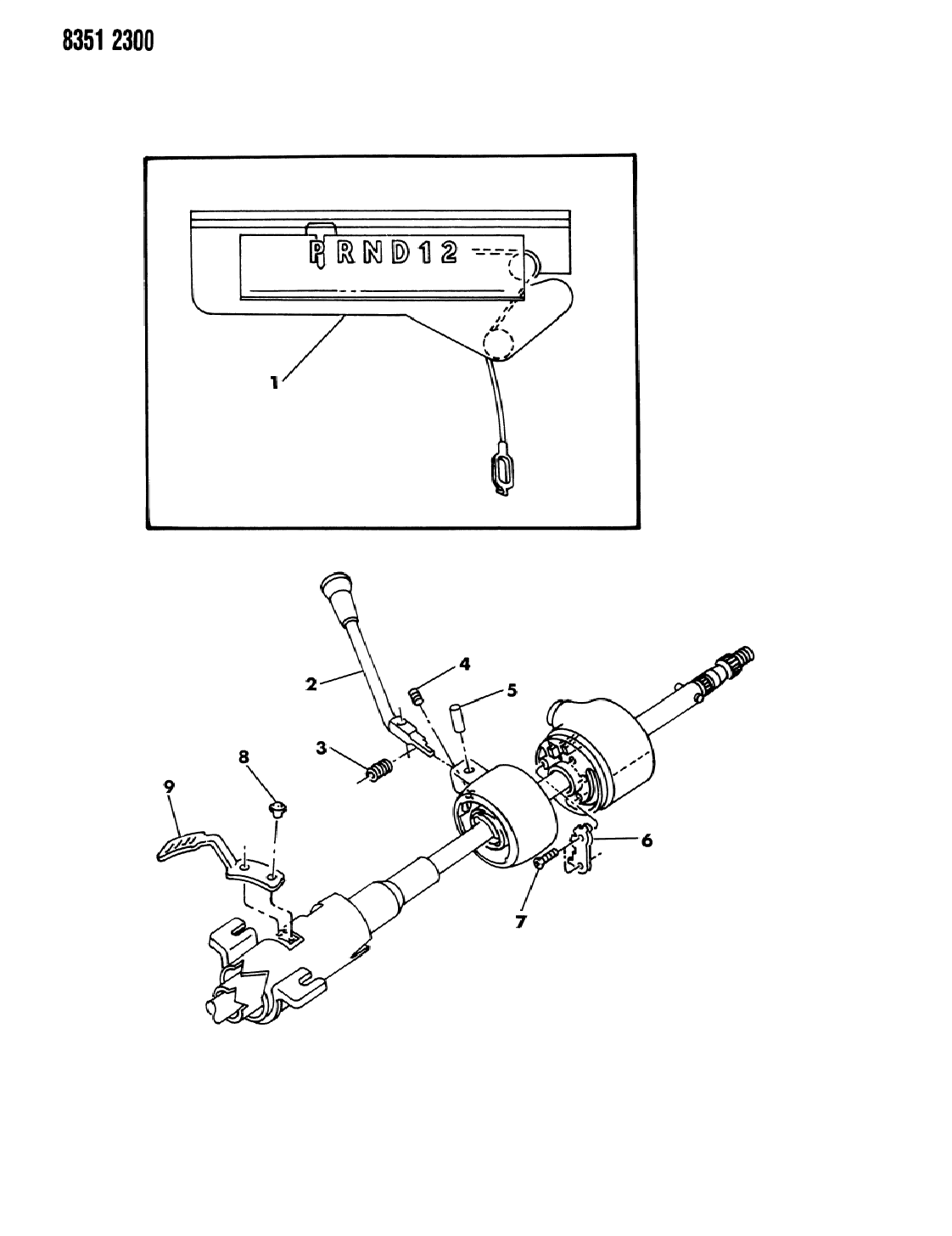 1989 Dodge D150 Controls, Gearshift, Steering Column Shift