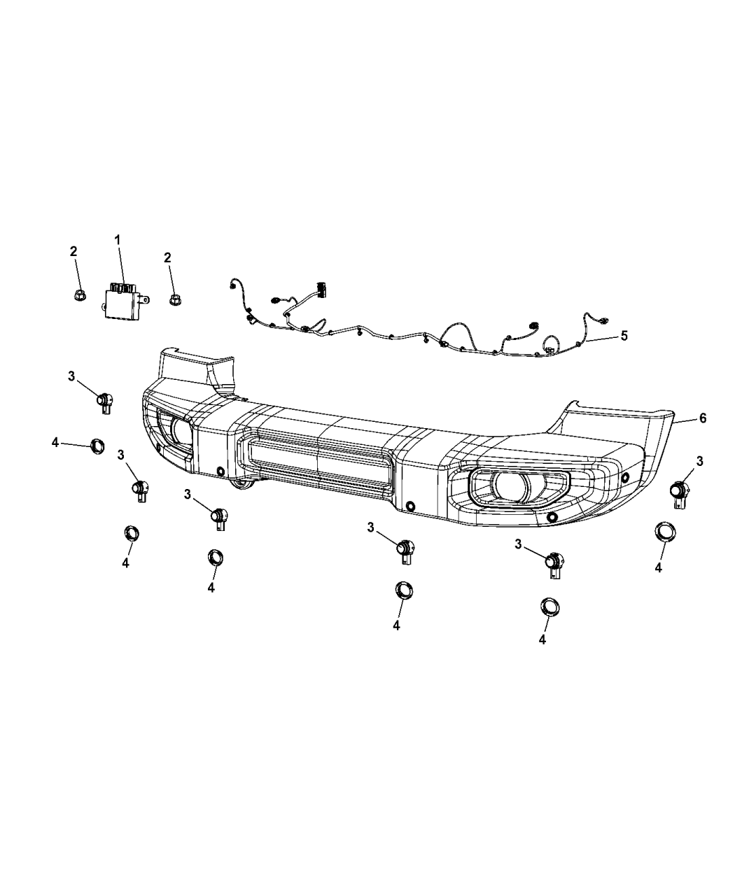 68336461AD - Genuine Mopar FRONT FASCIA