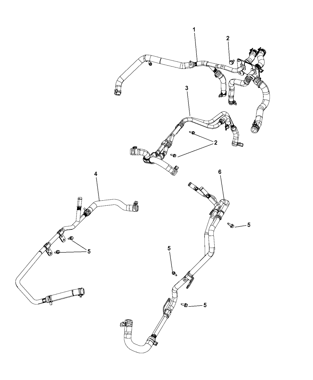 68244855AC - Genuine Mopar HOSE-HEATER RETURN