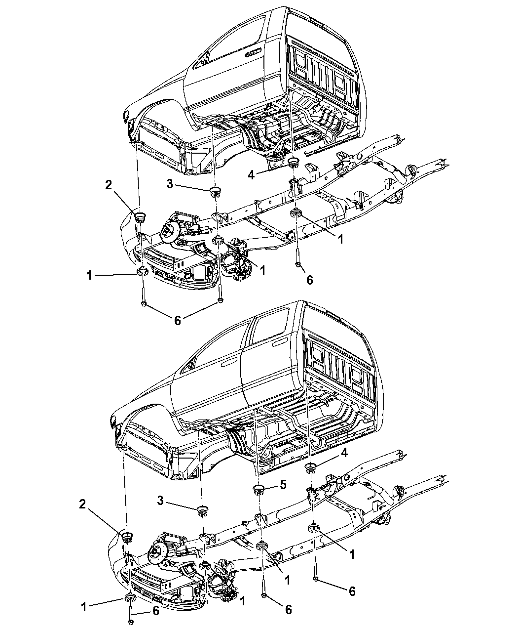 2004 Dodge Ram 1500 Body Hold Down & Front End Mounting