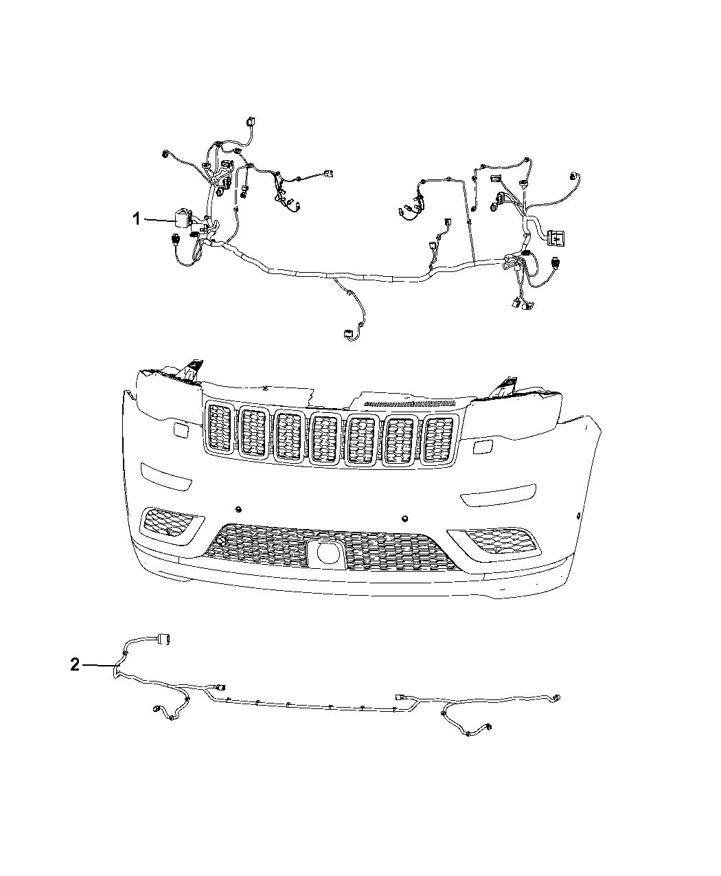 2019 Jeep Grand Cherokee Wiring, Fascia & Front End Module