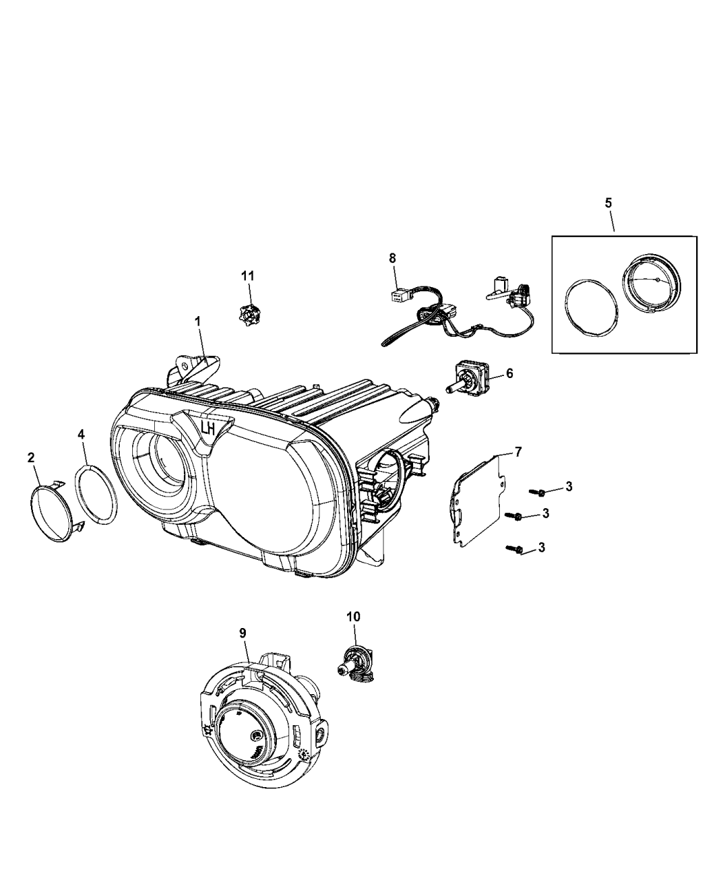 68174067AE - Genuine Mopar HEADLAMP
