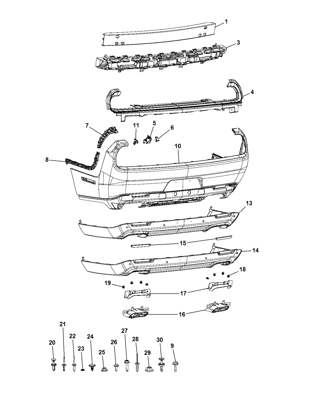 68259761AB - Genuine Mopar FASCIA-REAR