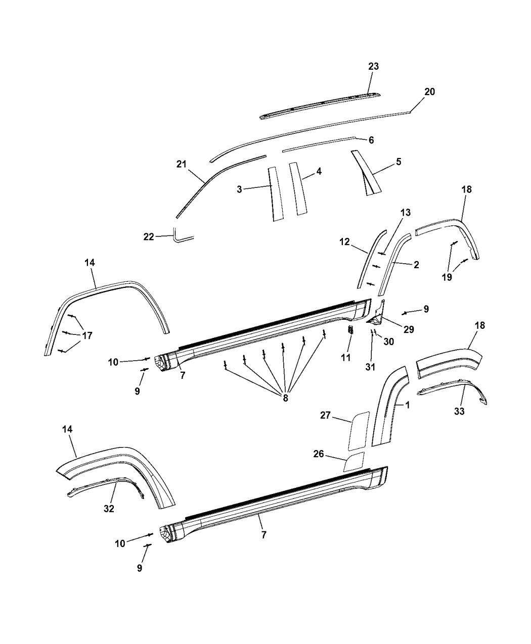 1PC80TZZAJ - Genuine Mopar MOLDING-WHEEL FLARE