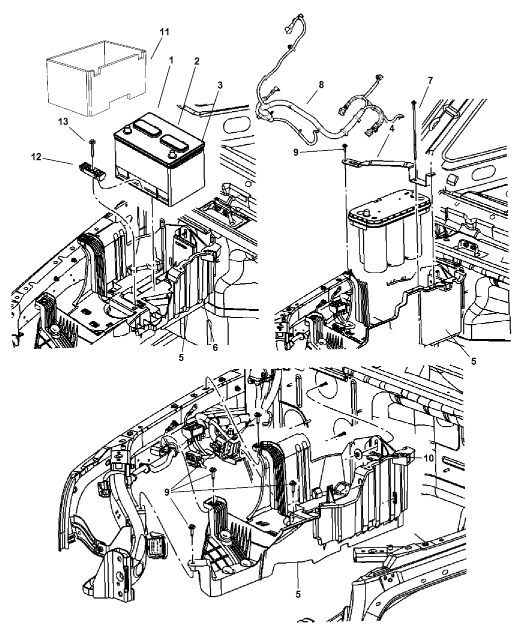 56051599AC - Genuine Mopar WIRING-BATTERY