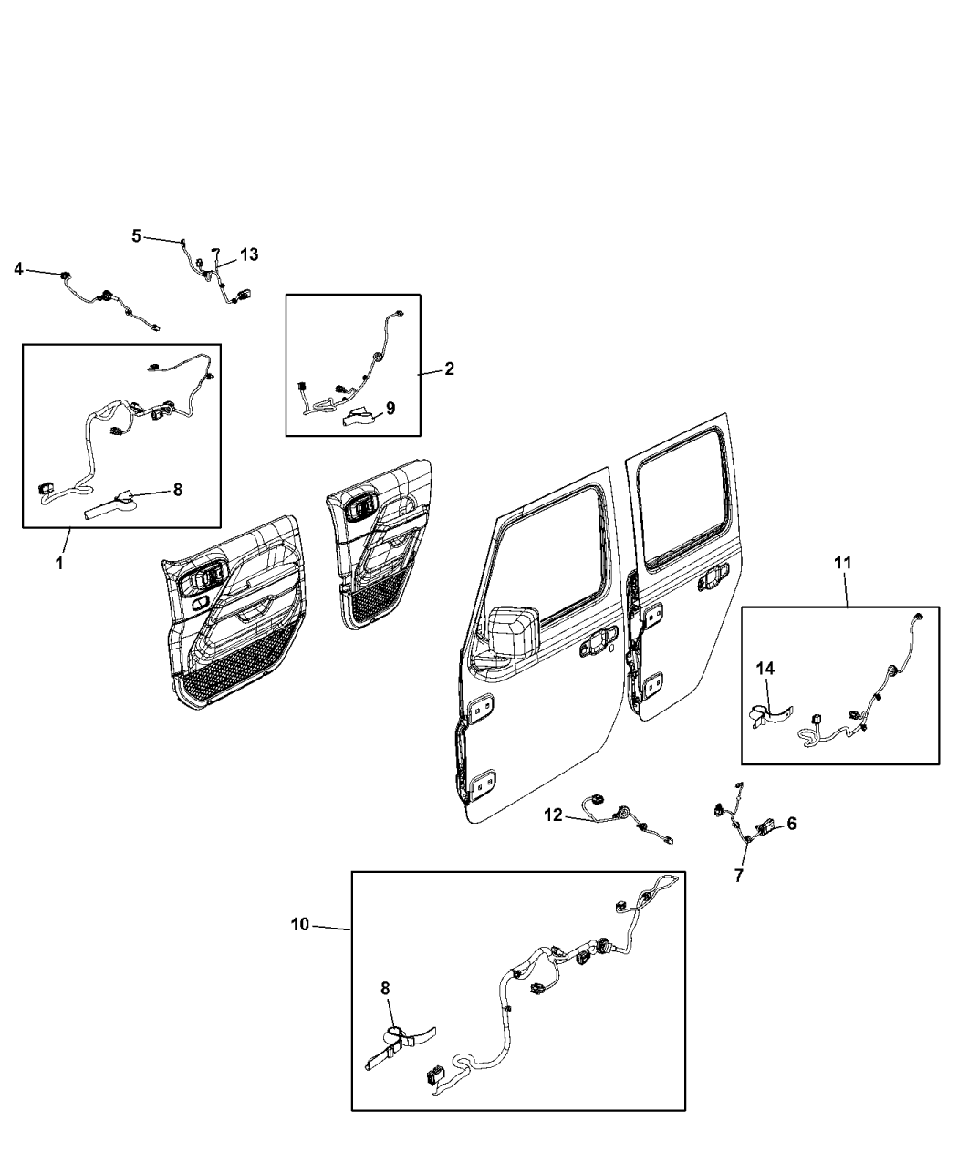 2020 Jeep Gladiator Wiring - Door & Liftgate - Mopar Parts Giant