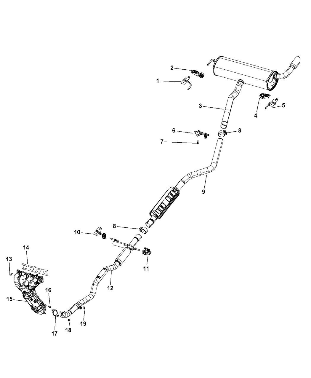 68197576AA - Genuine Mopar CONVERTER-EXHAUST AND CATALYTIC CONVE