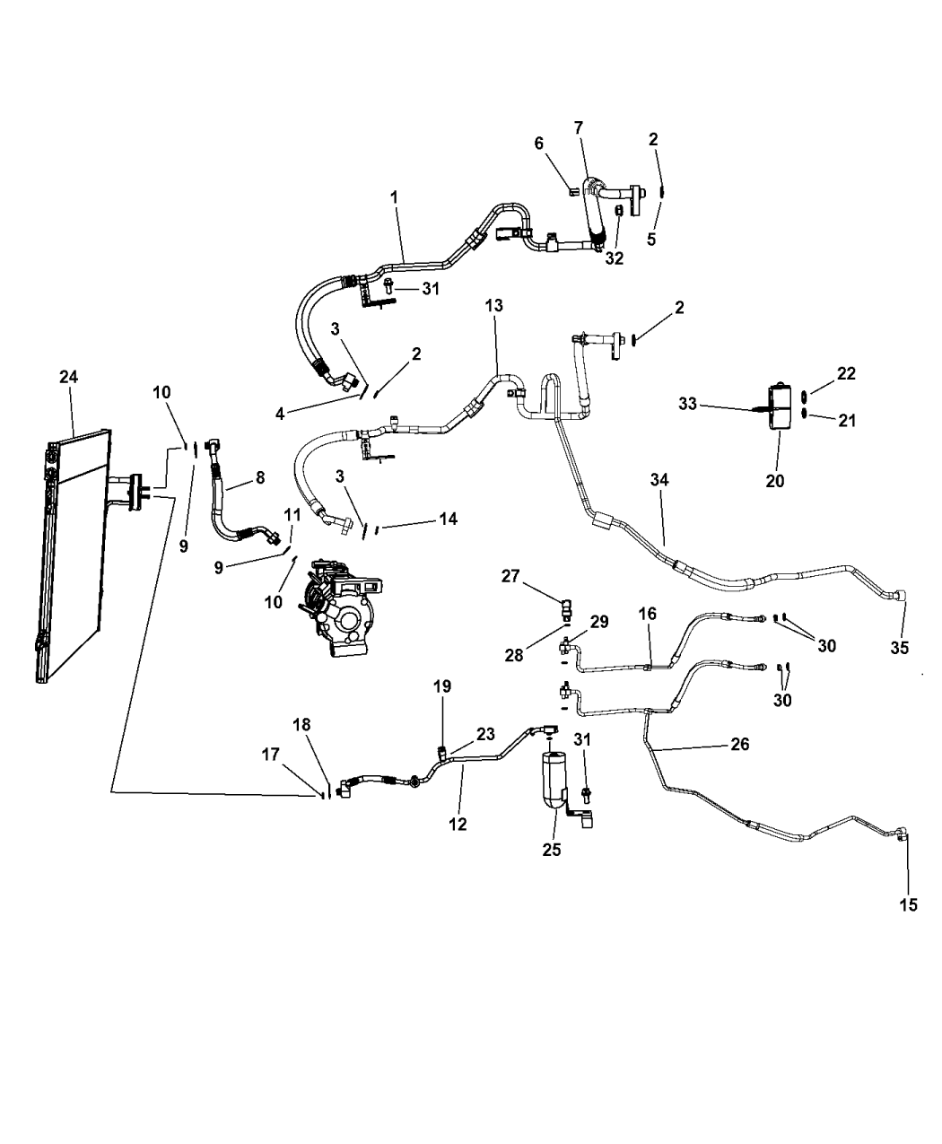 68142913AA - Genuine Mopar LINE-A/C LIQUID