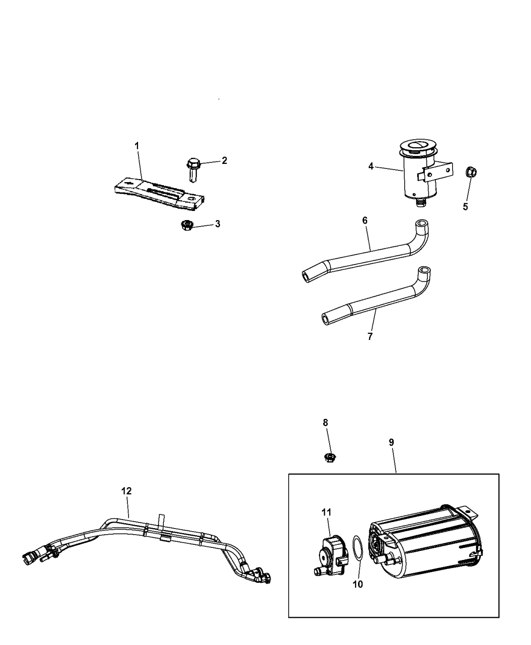 2016 Jeep Compass Vapor Canister & Leak Detection Pump