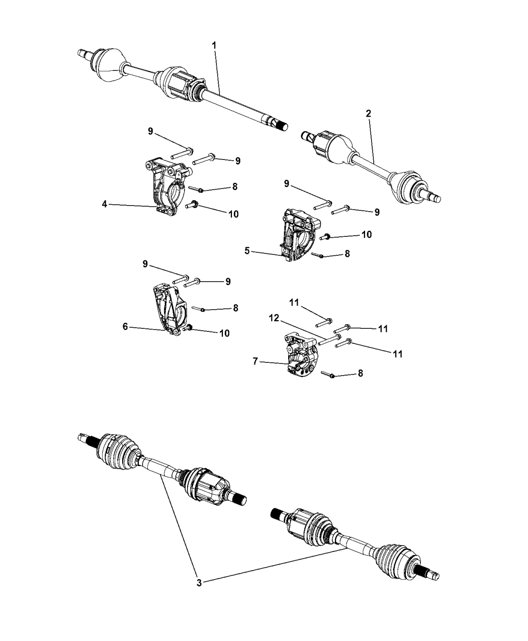 68293938AA - Genuine Mopar SHAFT-AXLE HALF