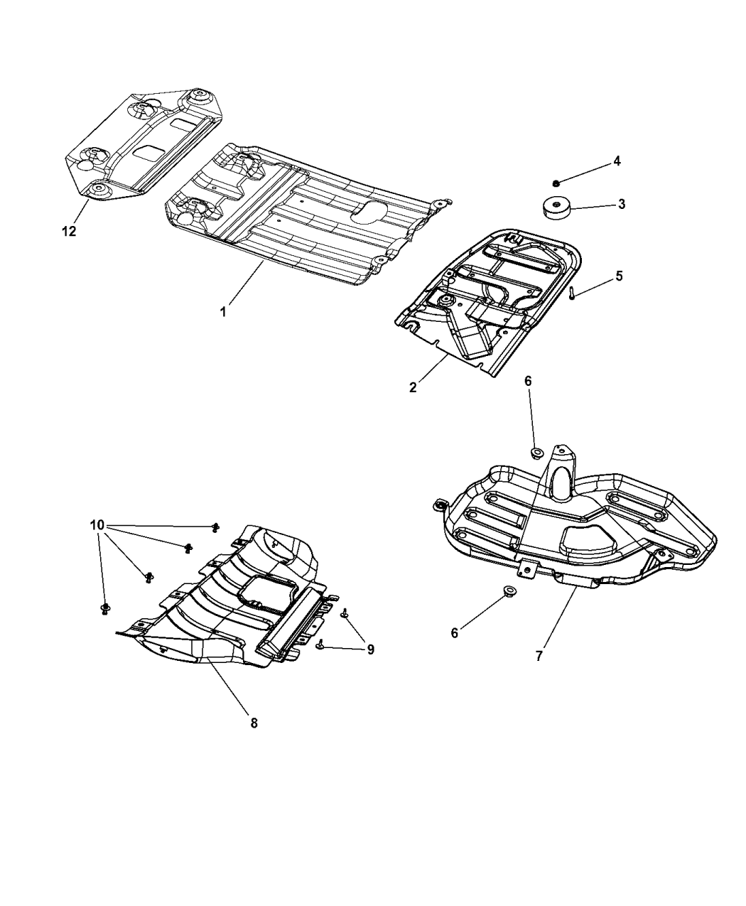 68308842AD - Genuine Mopar BELLY PAN-FRONT
